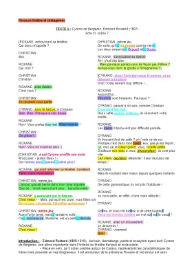 Explication simple: Cyrano de Bergerac Acte 3 Scène 7 Analyse Linéaire - PDF et Questions ...