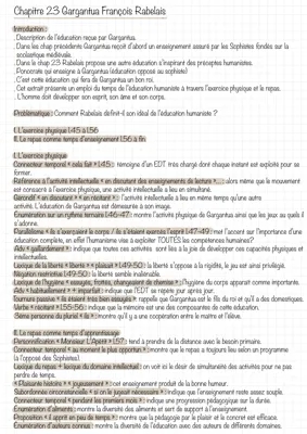 Explication simple: Analyse linéaire de Gargantua chapitre 23 PDF ...