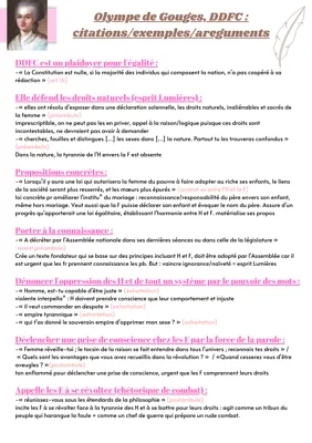 Citations et Dissertation Olympe de Gouges - DDFC et Bac (Français) en ...