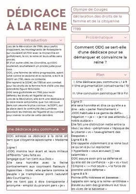 Explication simple: Dédicace à la reine Olympe de Gouges - Analyse et Lettre à Marie-Antoinette ...