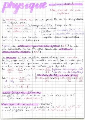 Exercice corrigé 1ere: Mouvement d'un système et chute libre (Physique/Chimie) en PDF - Knowunity