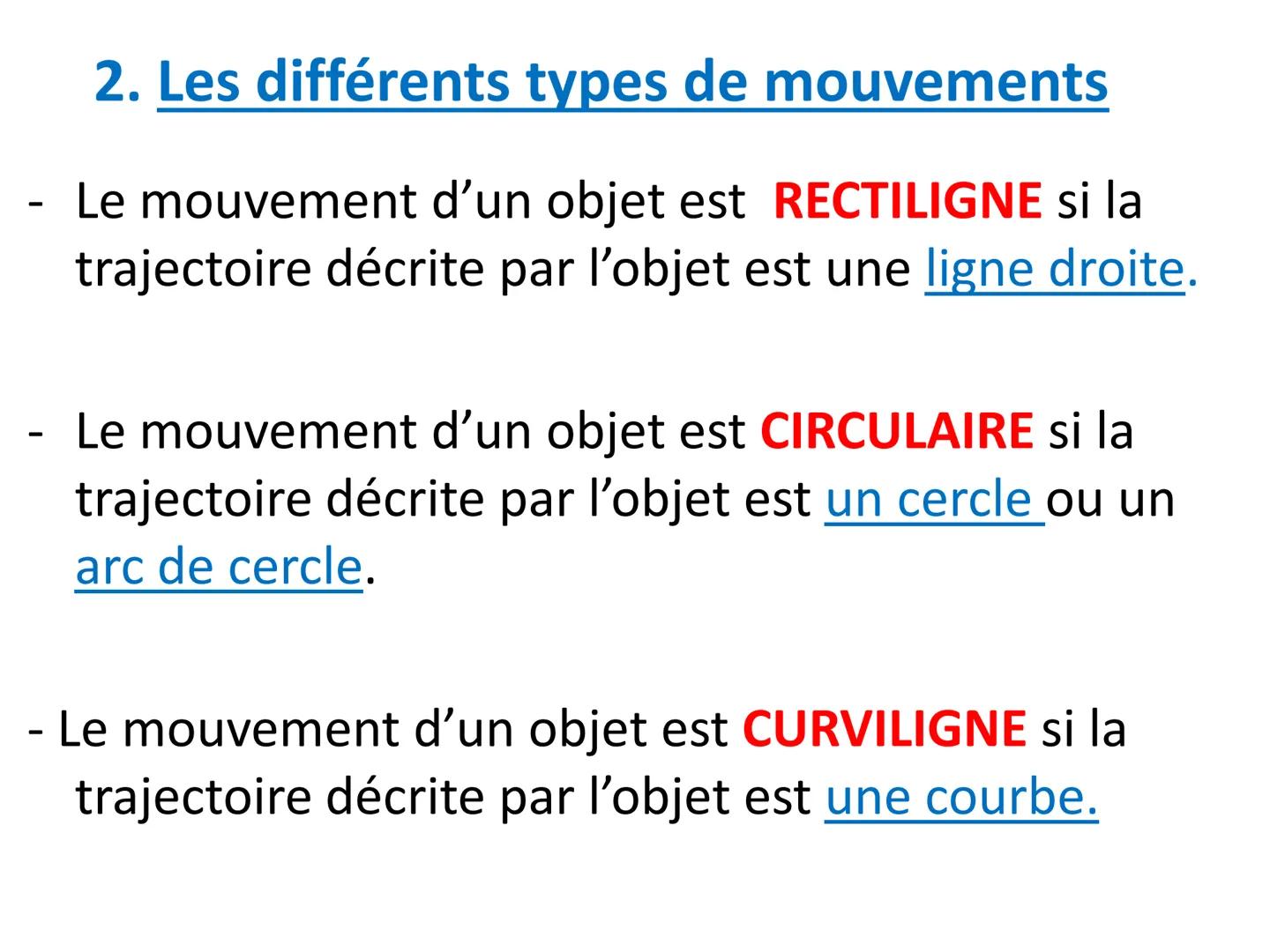 Les 7 Types de Mouvement et Trajectoire en Physique (Physique/Chimie) - Knowunity