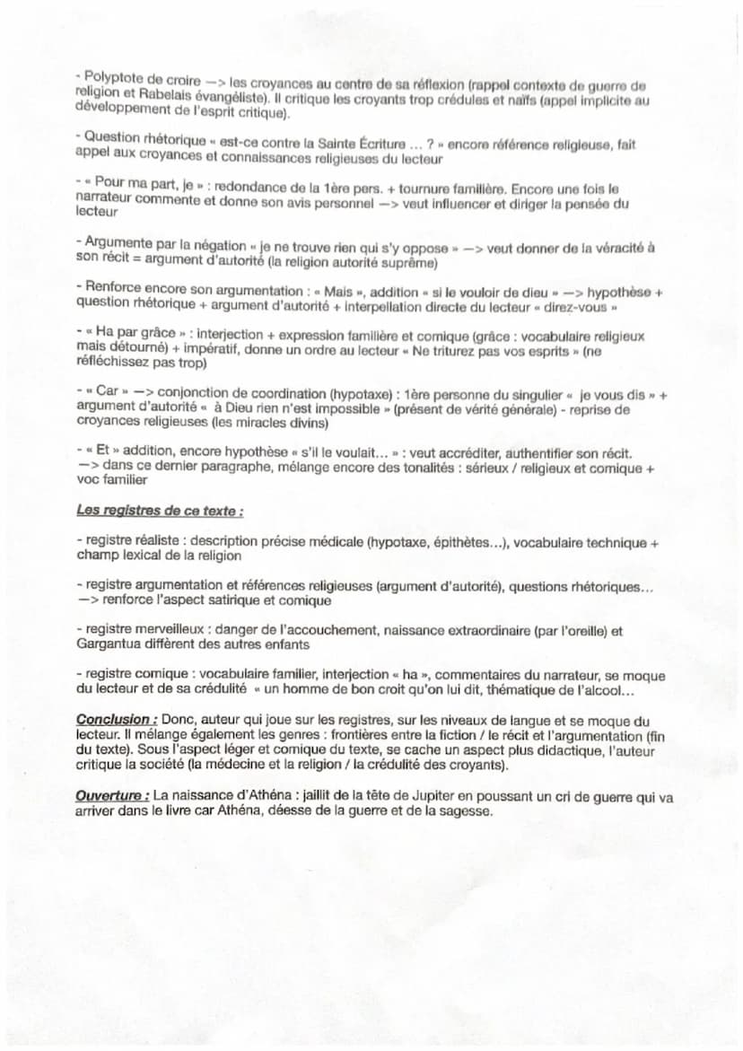 Explication simple: Analyse linéaire: La naissance de Gargantua ...