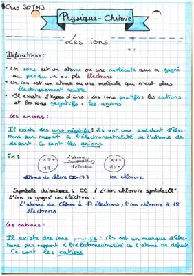 Cours et Exos Corrigés sur les Ions en 3ème PDF (Physique/Chimie) en ...