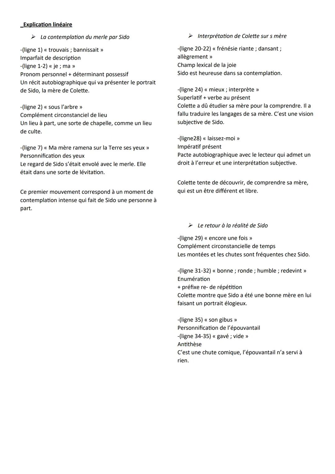 Analyse détaillée du livre 'Sido' de Colette et résumé par chapitre en ...