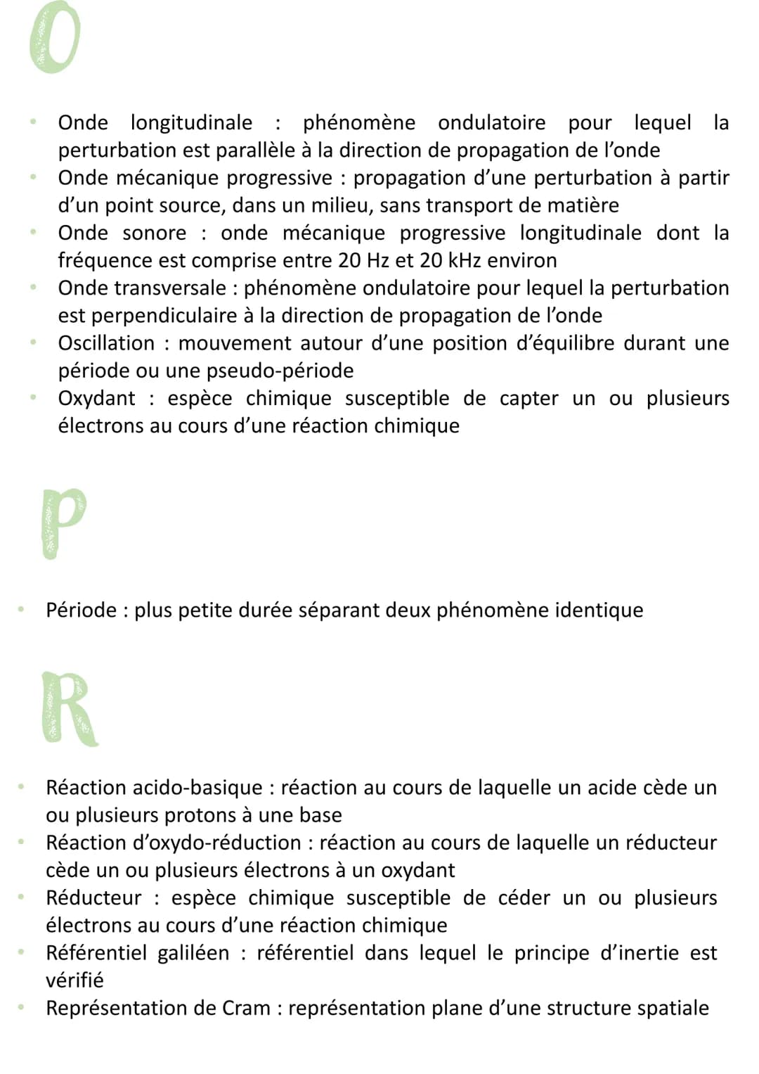 Définition de Physique-Chimie et Fiches de Révision Bac PDF (Physique ...