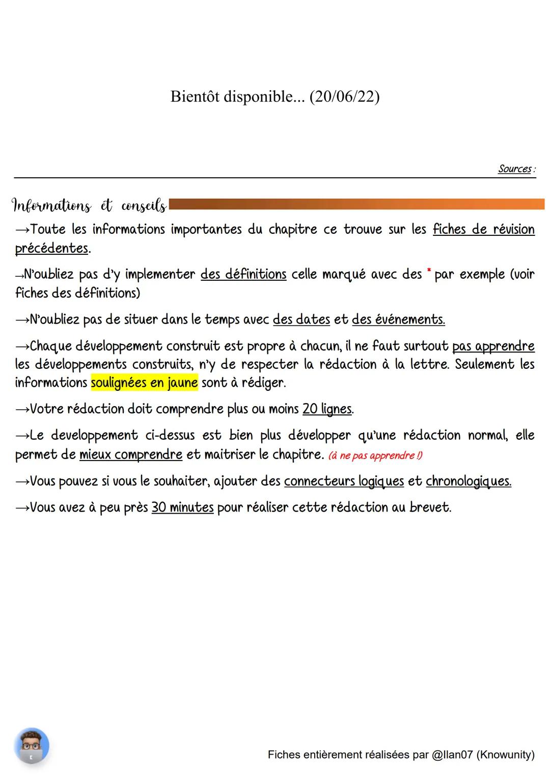 BREVET fiches et développements construits sur tout les chapitres ...
