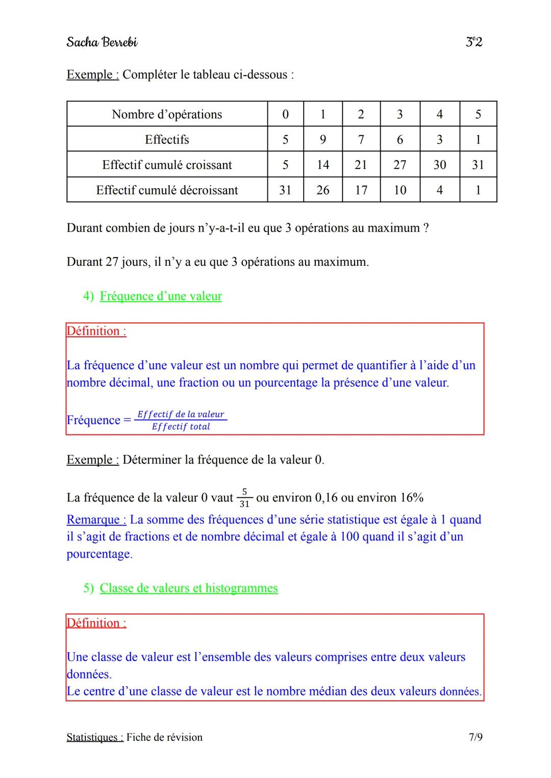Statistiques 3ème - Cours et Exercices Corrigés PDF (Maths) - Knowunity