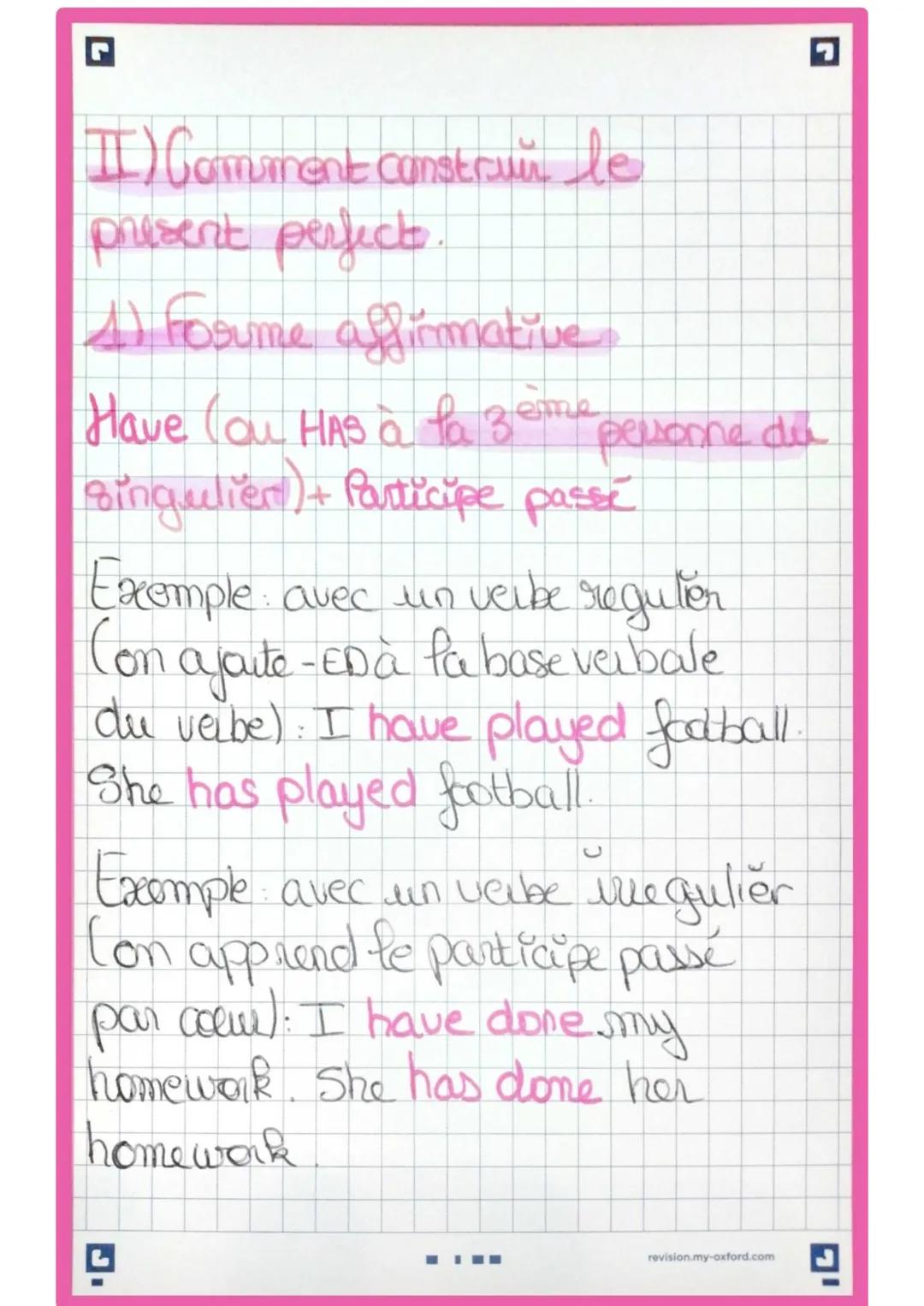 Le Present Perfect en Anglais : Explication Simple et Construction ...