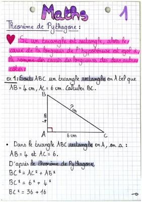 Explication simple: Fiche Révision Théorème de Pythagore et Réciproque: Exercices et PDF (Maths ...