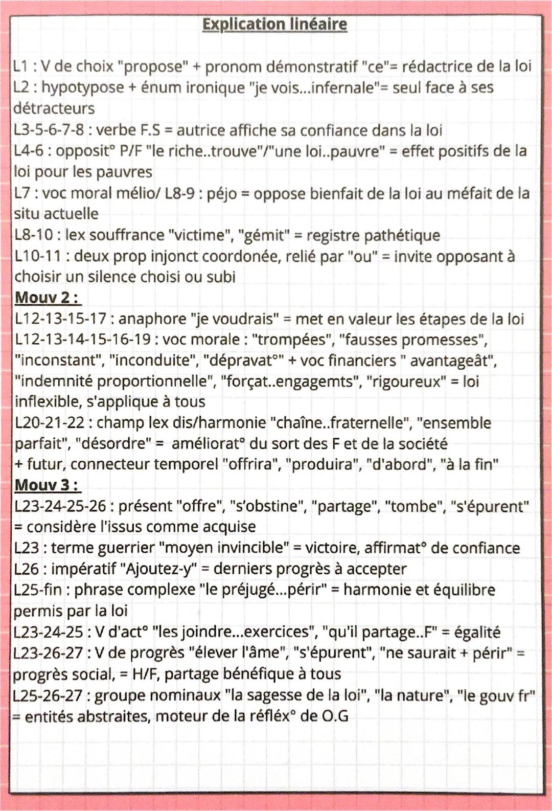 Postambule Olympe de Gouges - Analyse Linéaire et PDF (Français) en PDF ...