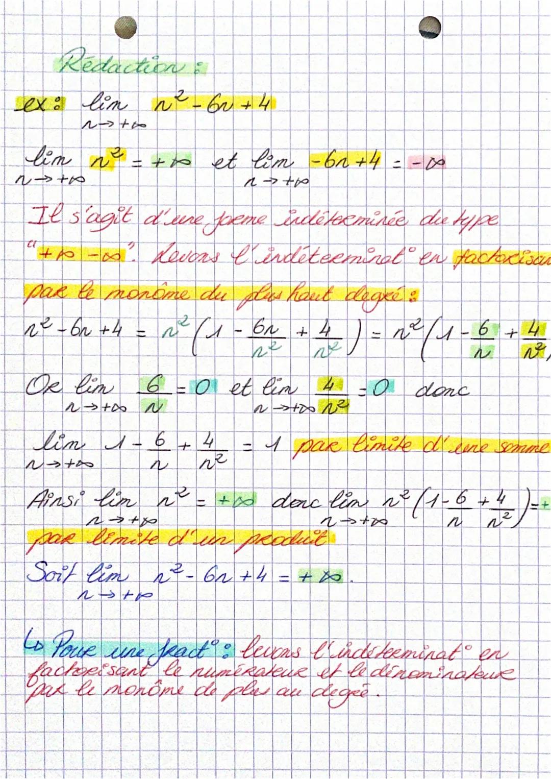 Comprendre les Limites : Formes Indéterminées et Exercices Corrigés PDF ...