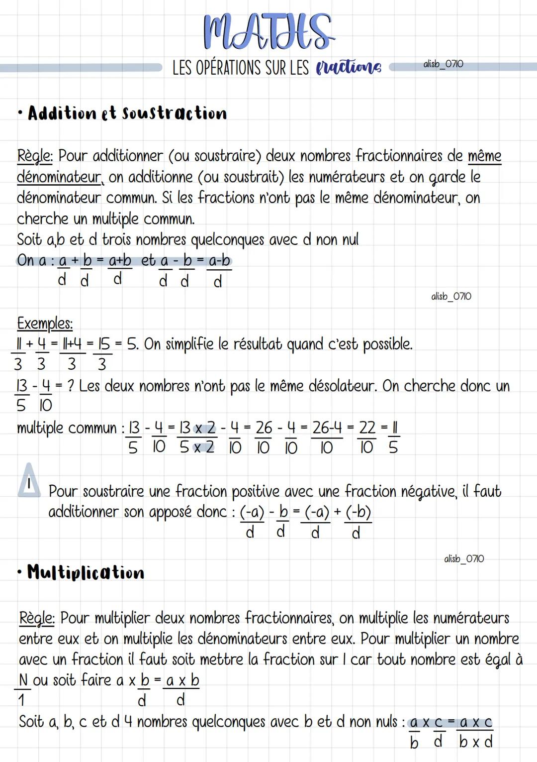 Exercices corrigés sur les nombres relatifs (5ème) : règles de calcul ...