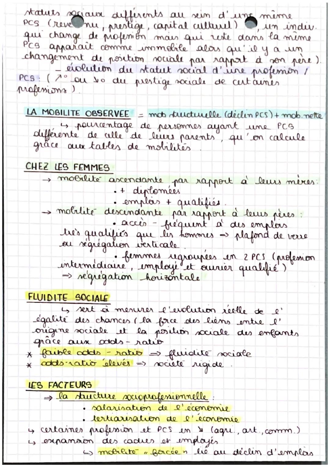 Explication simple: Mobilité Sociale SES Terminale PDF et Fiche de Révision SES (SES) - Knowunity
