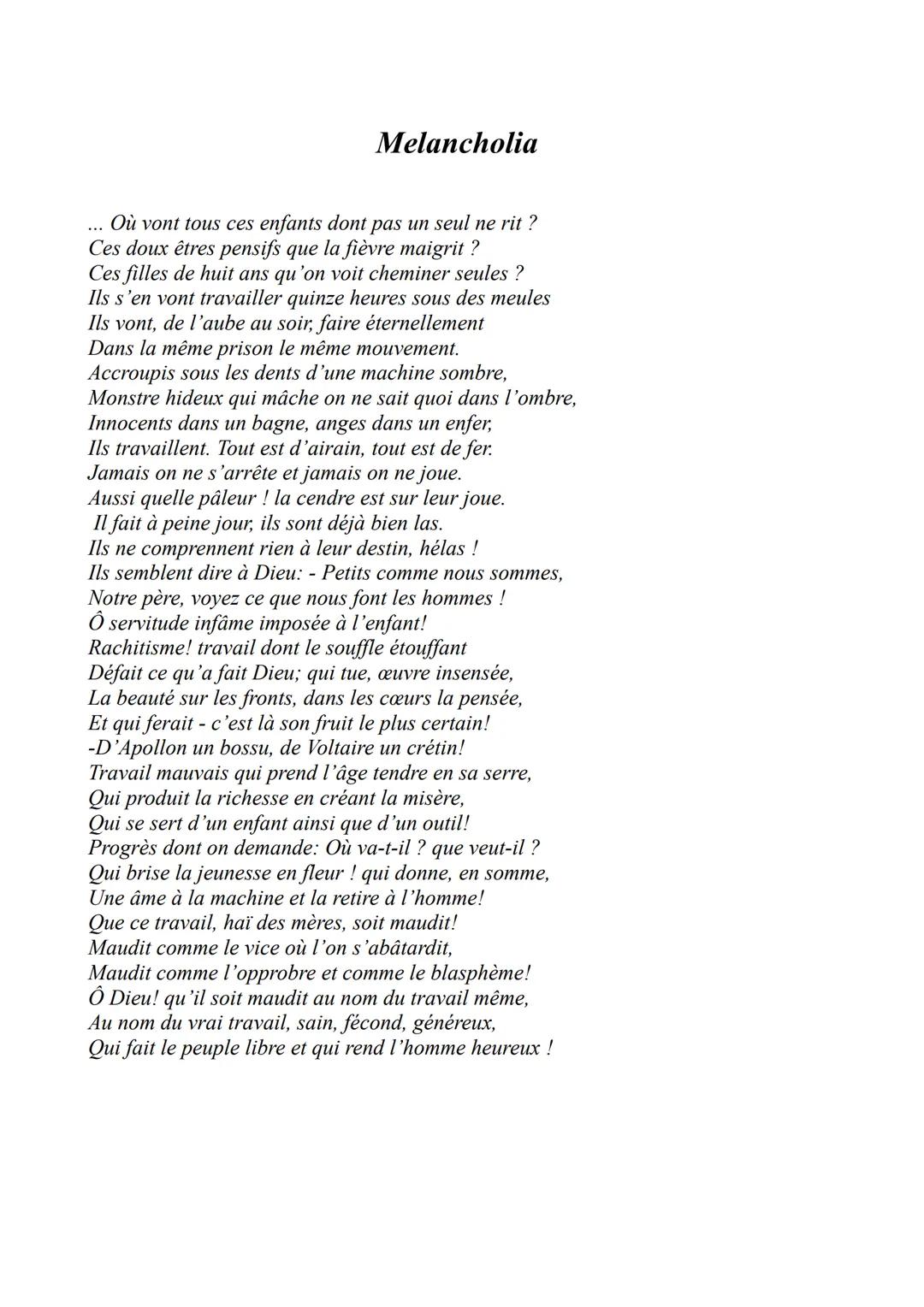 Melancholia de Victor Hugo : Analyse, Explication et Plan Détailé pour ...