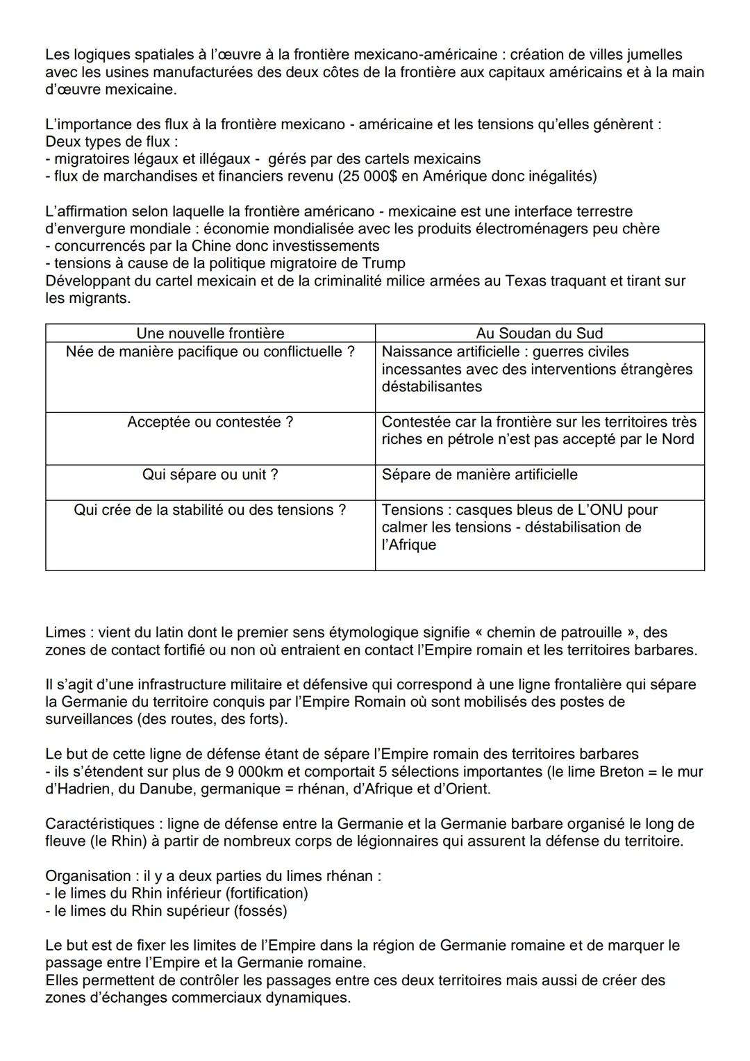 Explication simple: Les frontières HGGSP : Cours, Fiches et ...
