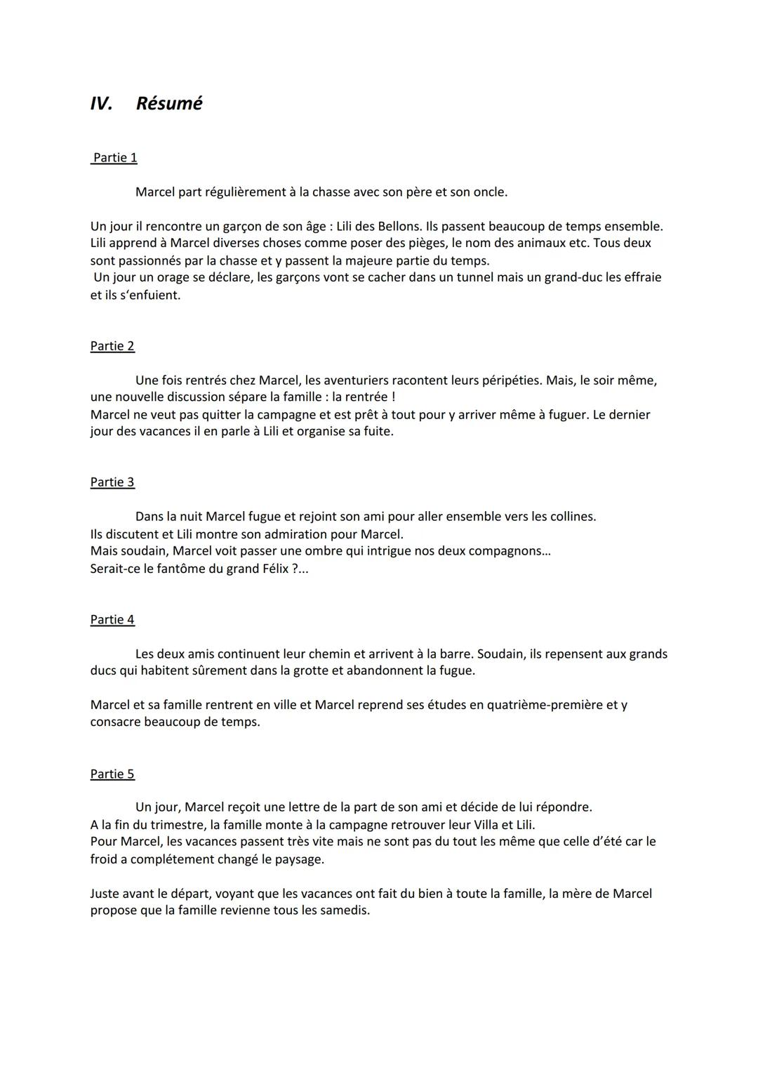 Explication simple: Le Château de ma Mère - Résumé court, analyse et questions réponses PDF ...