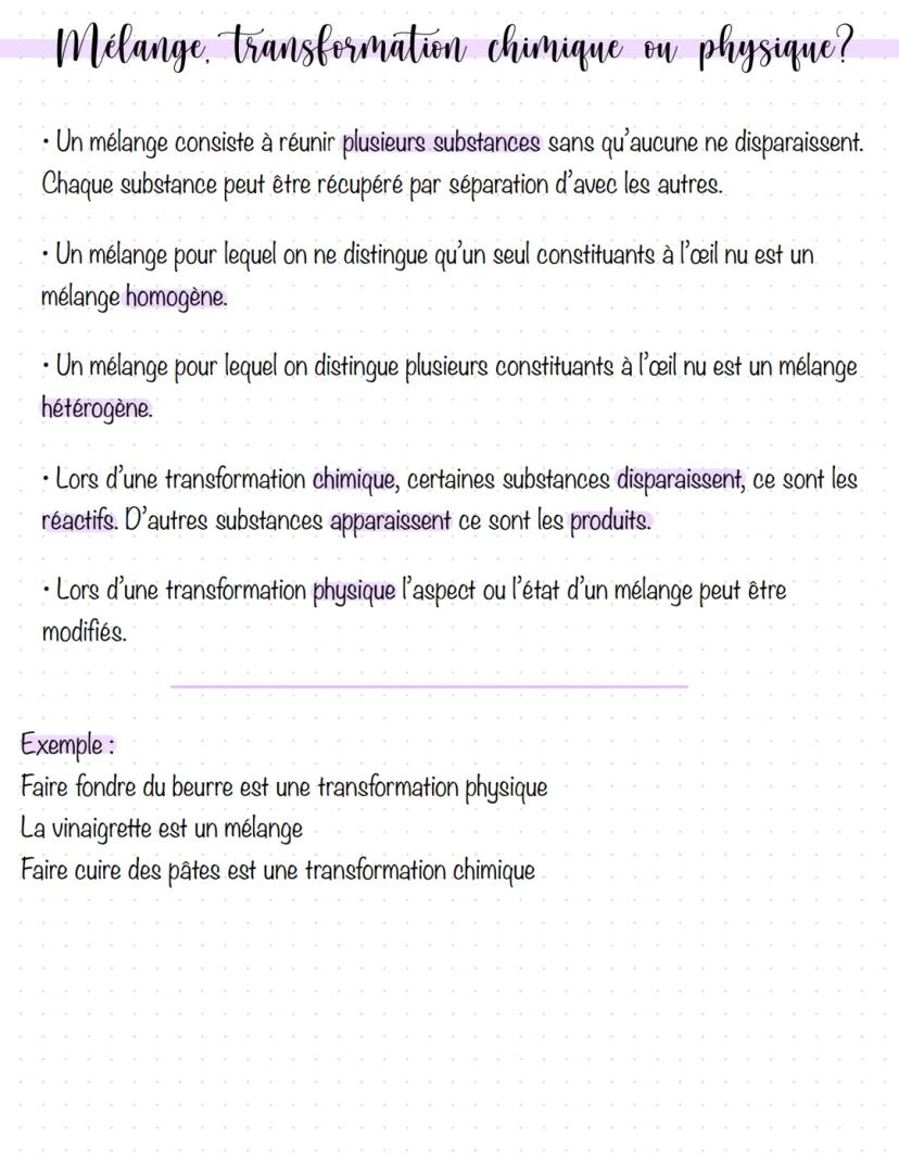 Explication simple: Transformation Chimique ou Physique 4ème ...