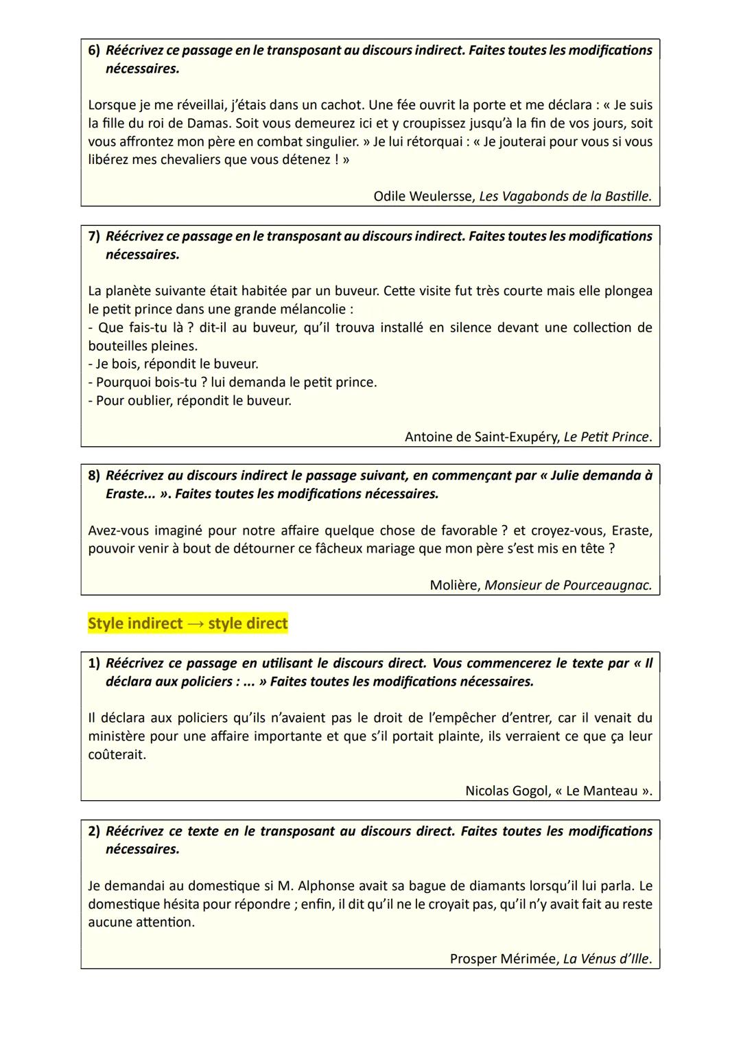 Amuse-toi avec le Discours Direct et Indirect: Exercices Corrigés PDF ...