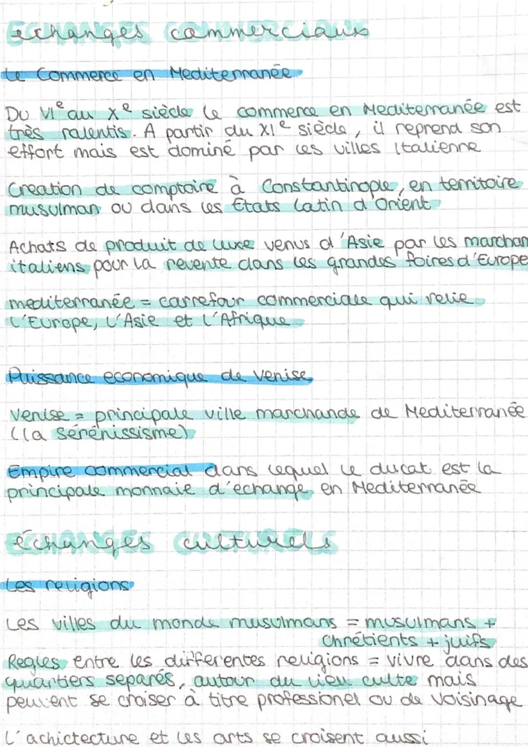 La Méditerranée médiévale Seconde : Contrôle corrigé et Fiche de révision PDF (Histoire) - Knowunity