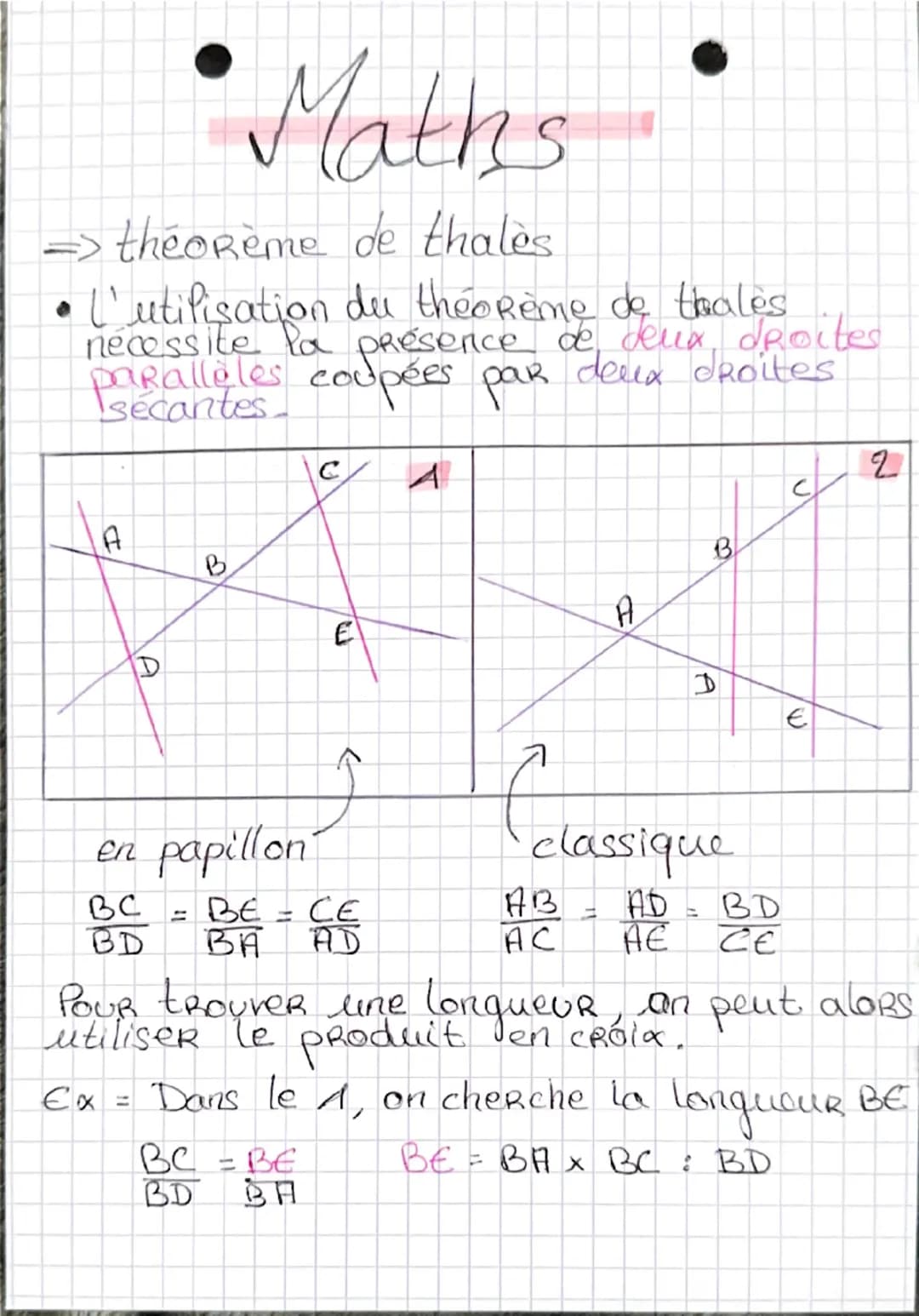 Explication simple: Comprendre le Théorème de Thalès : Fiche de ...