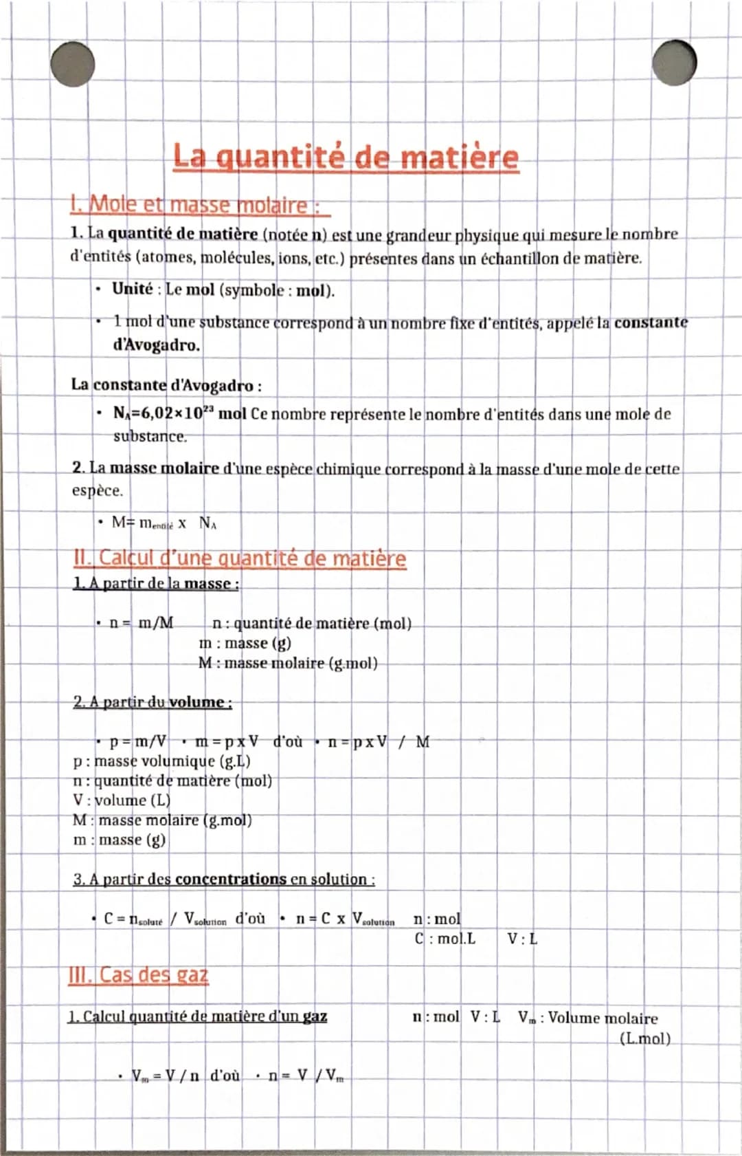 Quantité de matière - Physique-Chimie 1ère Spécialité (Physique/Chimie ...