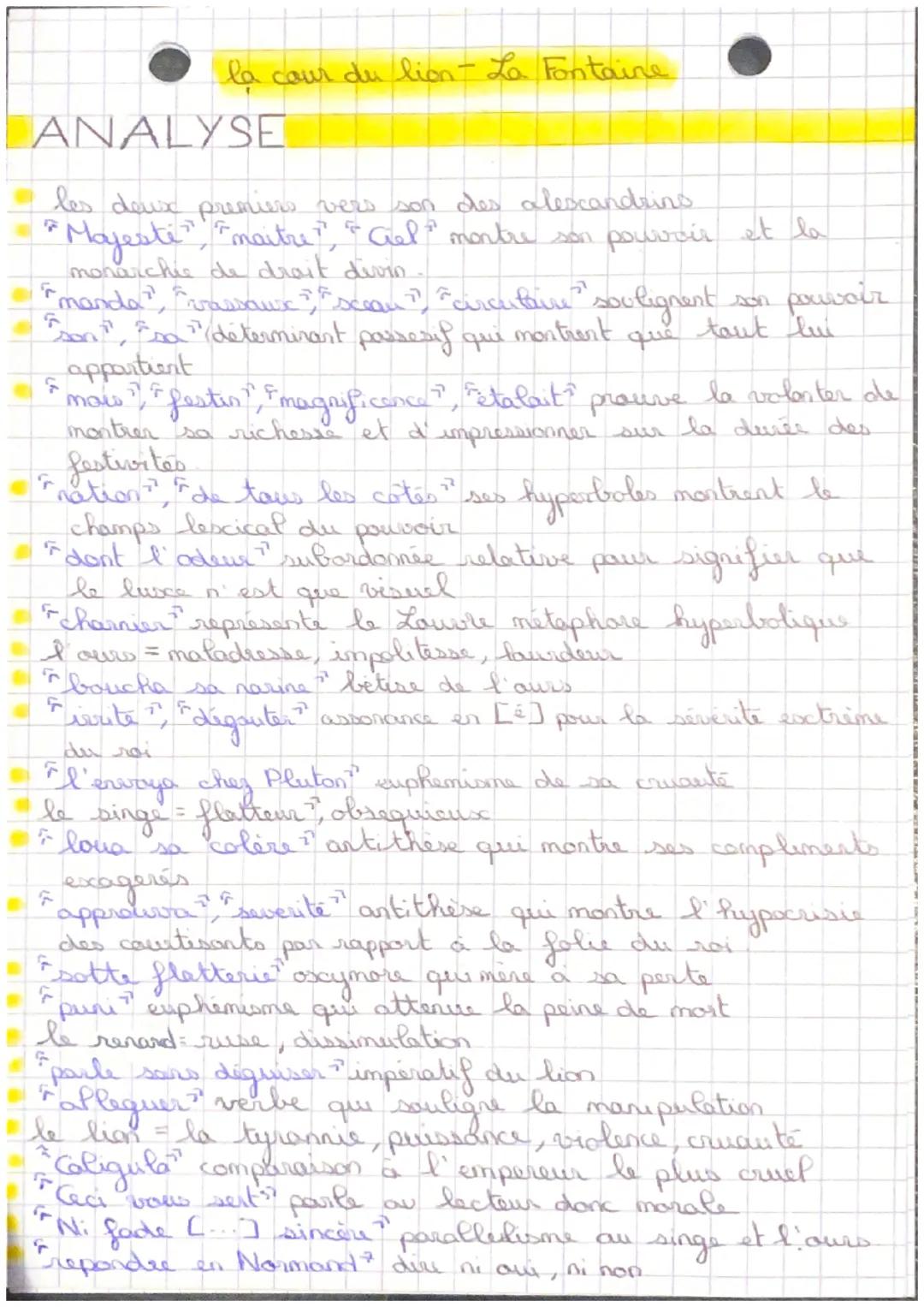La Cour du Lion Analyse Linéaire et Résumé PDF - Jean de La Fontaine ...