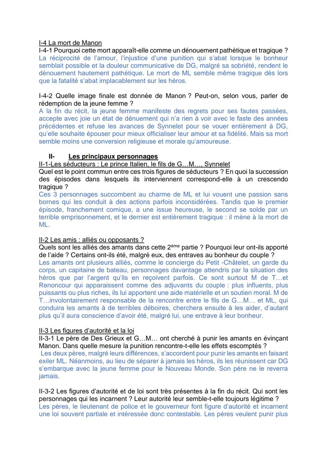 Explication simple: Résumé Manon Lescaut par Chapitre - Fiche de ...