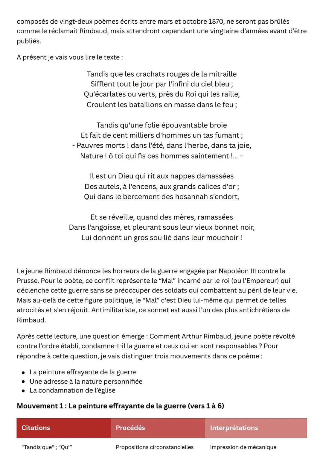 Analyse du poème 'Le Mal' d'Arthur Rimbaud : PDF et Résumé (Français ...