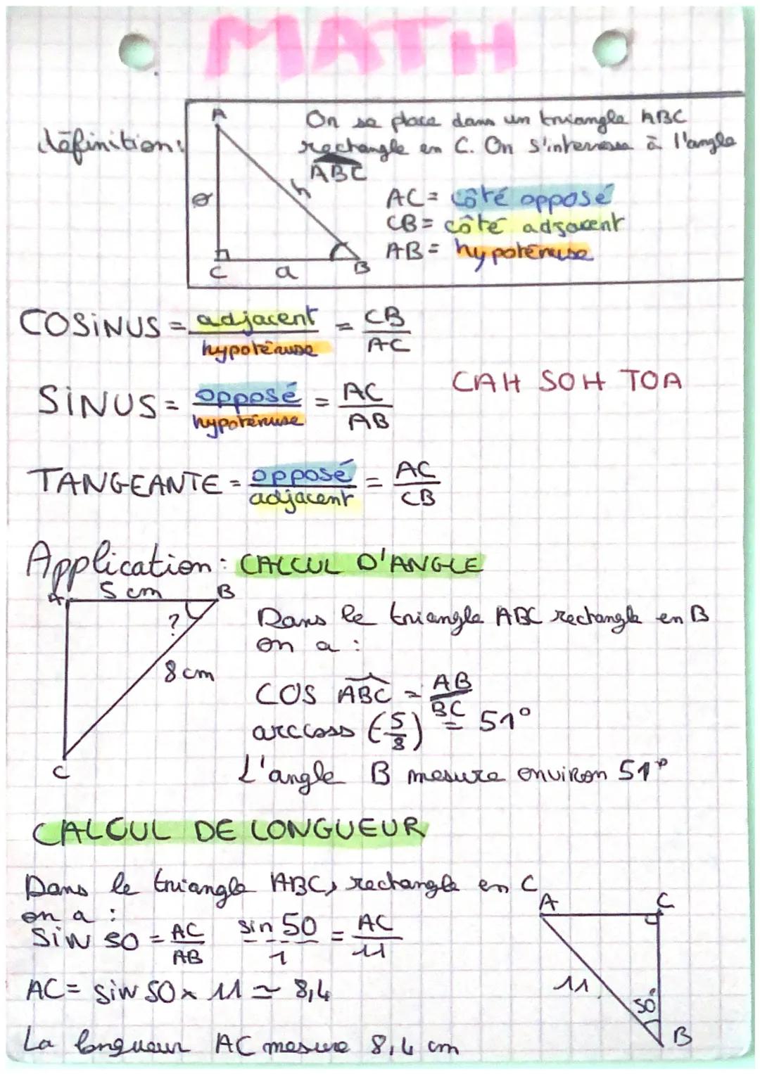 Explication simple: trigonométrie (Maths) - Knowunity