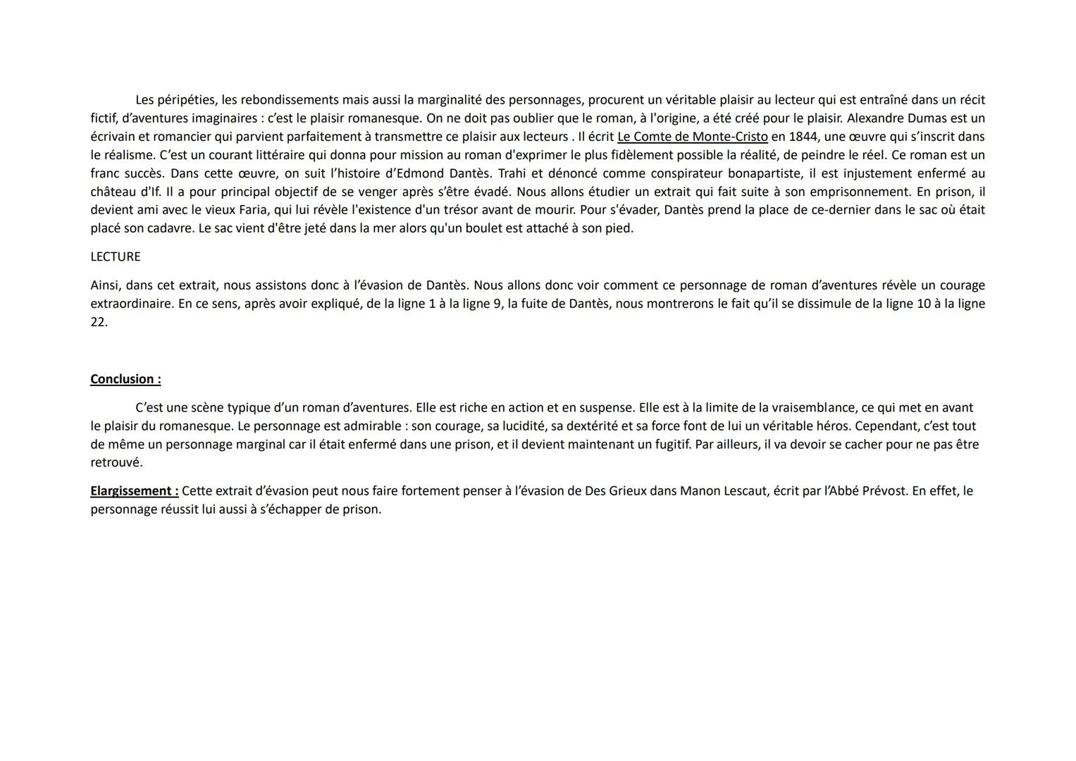 Le Comte de Monte-Cristo : Analyse Linéaire et Questions (Français) en ...