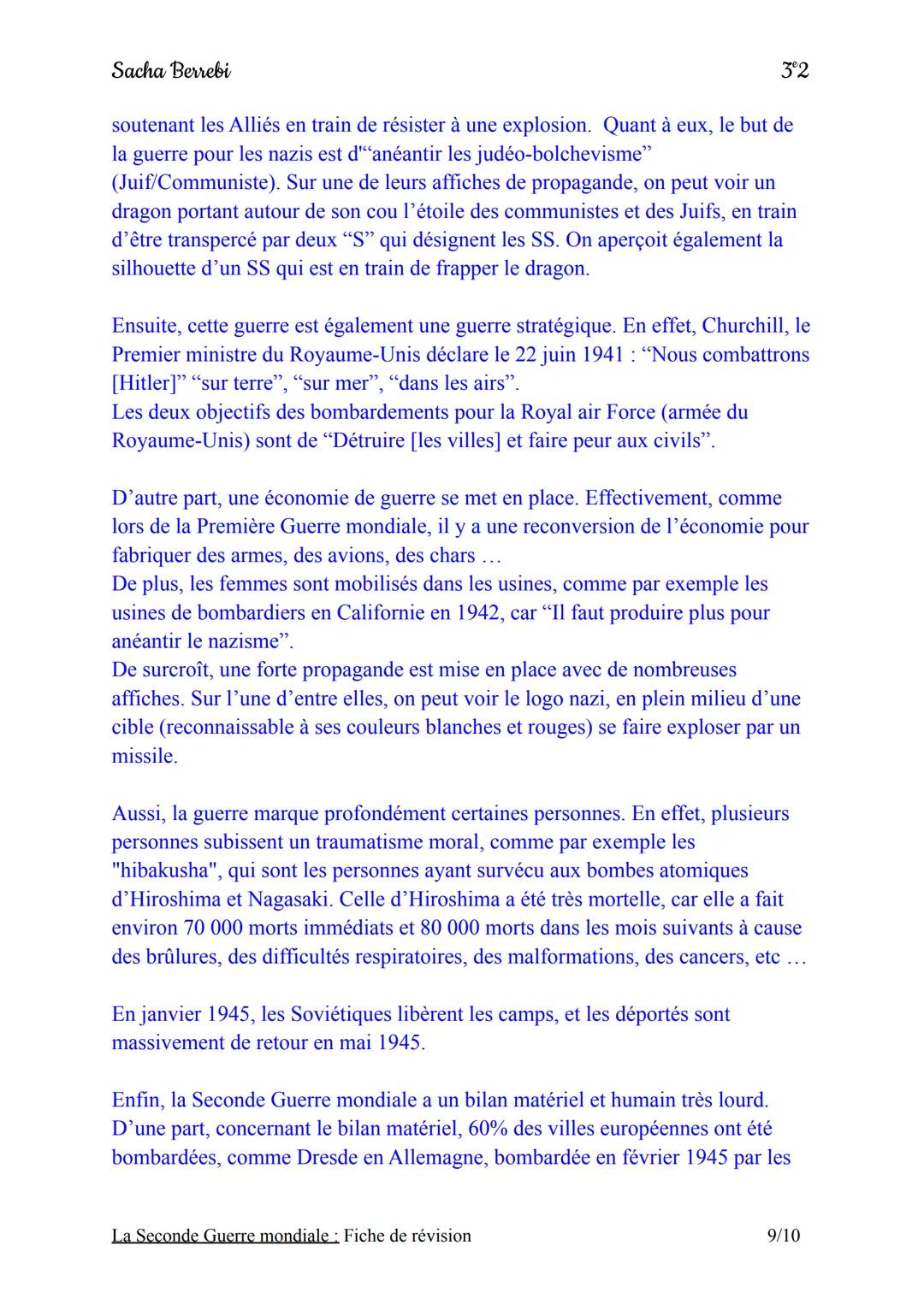 Explication simple: Cours et Résumé de la Seconde Guerre mondiale pour ...