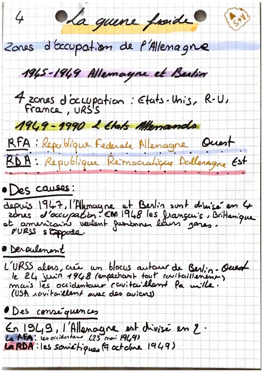 Résumé de la Guerre Froide pour le Bac - Fiche, Dates, Crises et Blocs ...