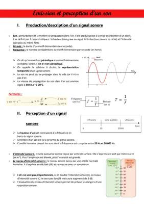 Le Son en Physique Seconde - Cours, Exercices Corrigés, et Fiches de ...