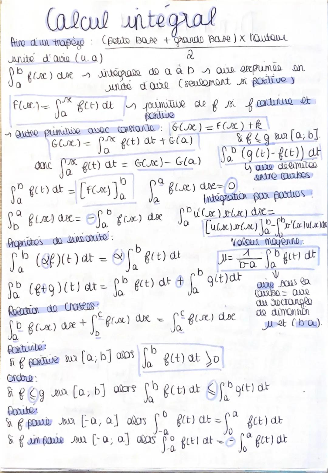 Calcul intégral (Maths) - Knowunity