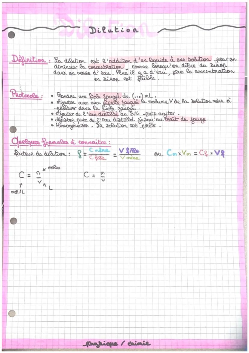Explication simple: Découvre le processus de dilution en chimie et le protocole de dissolution ...