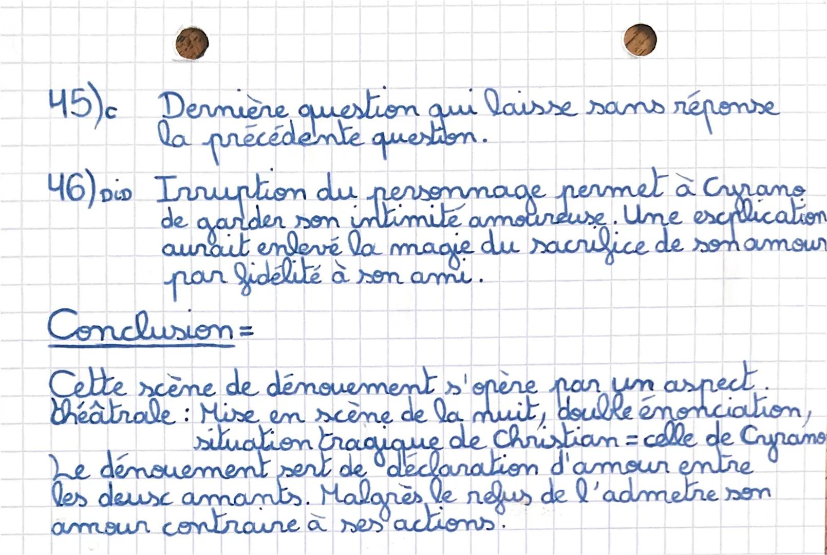 Analyse Linéaire « Cyrano de Bergerac » Acte 5 Scène 5 PDF (Français ...