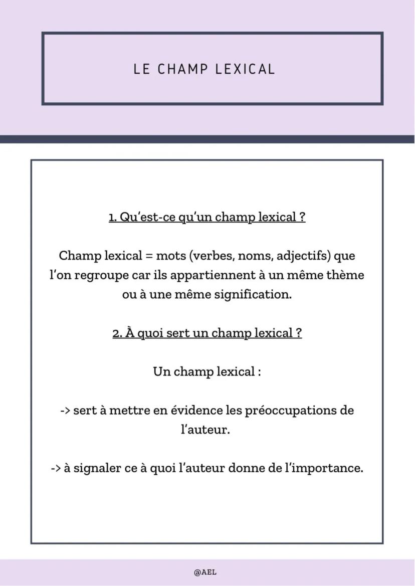 Découvre le Champ Lexical : Exercices et Définitions Simples (Français ...