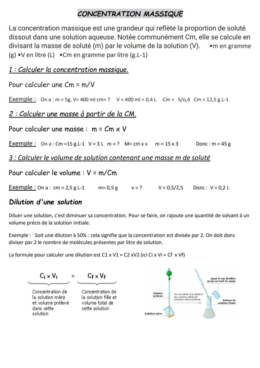 Comprendre la Concentration Massique et Comment Diluer une Solution ...