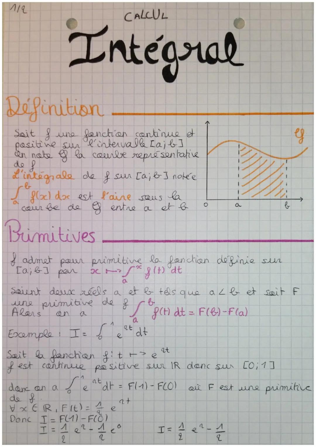 Calcul intégral (Maths) en PDF - Knowunity