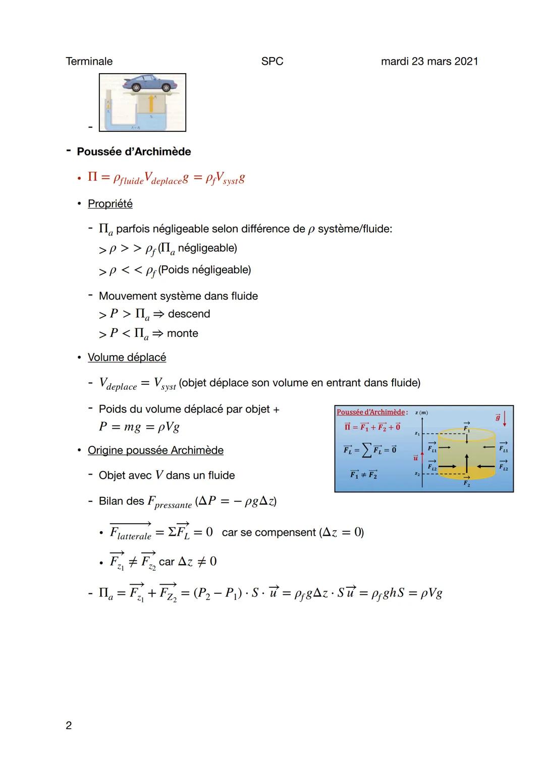 Comment calculer la statique des fluides ? Lois, formules et théorèmes (Physique/Chimie) - Knowunity