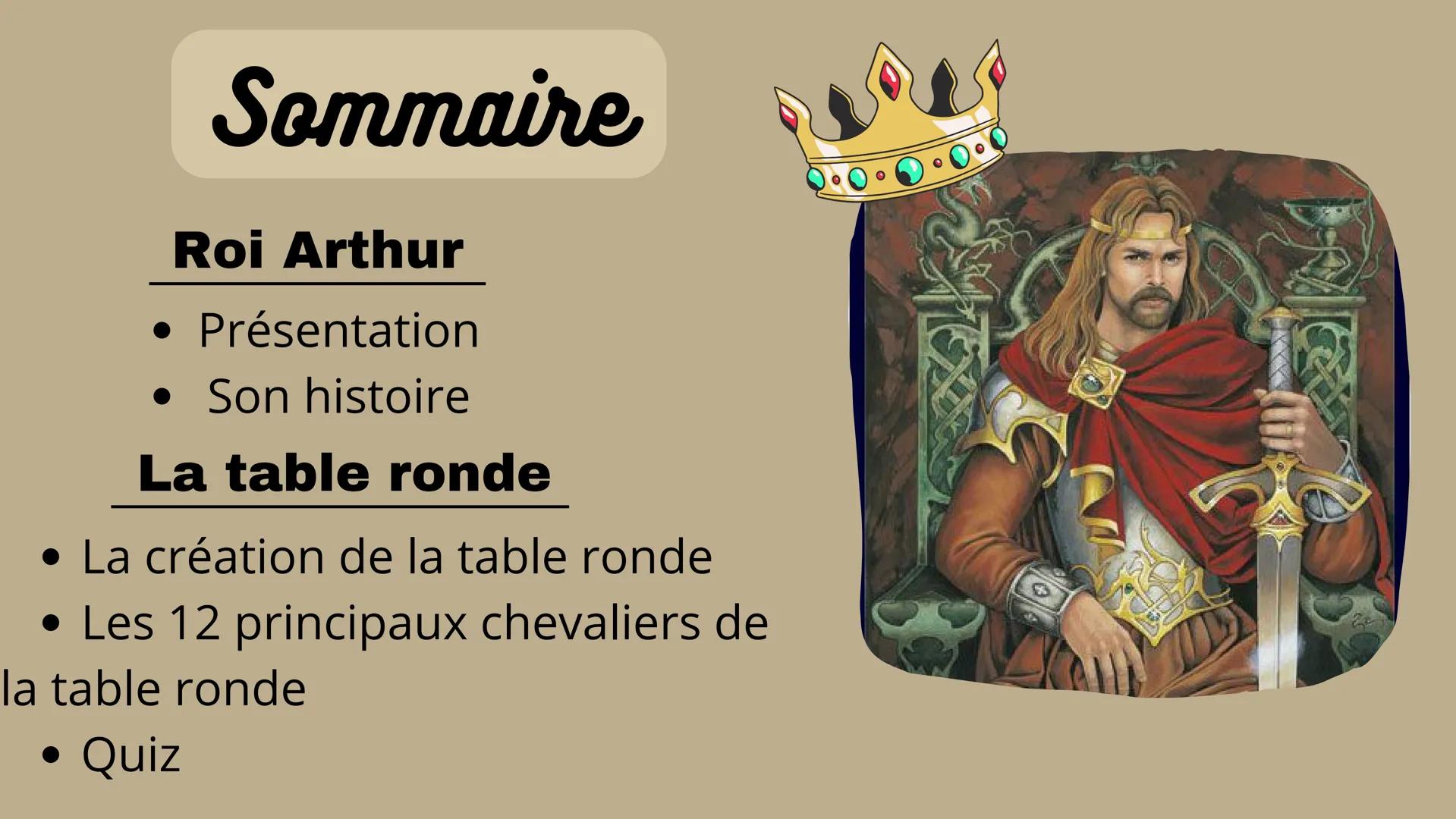 Les Chevaliers de la Table Ronde : Résumé et Exposé 5ème (Français) en ...